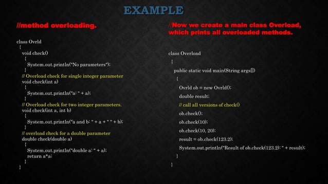 Method overloading | PPTX | Programming Languages | Computing