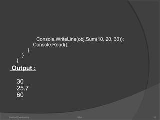 C# Method overloading | PPT