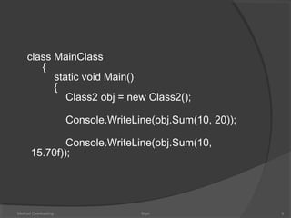 C# Method overloading | PPT