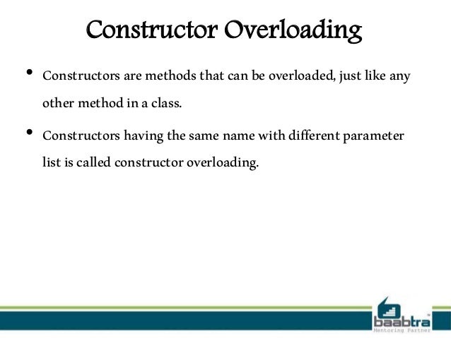 Method Overloading And Constructor Overloading In Java