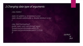 Method overloading in java | PPTX
