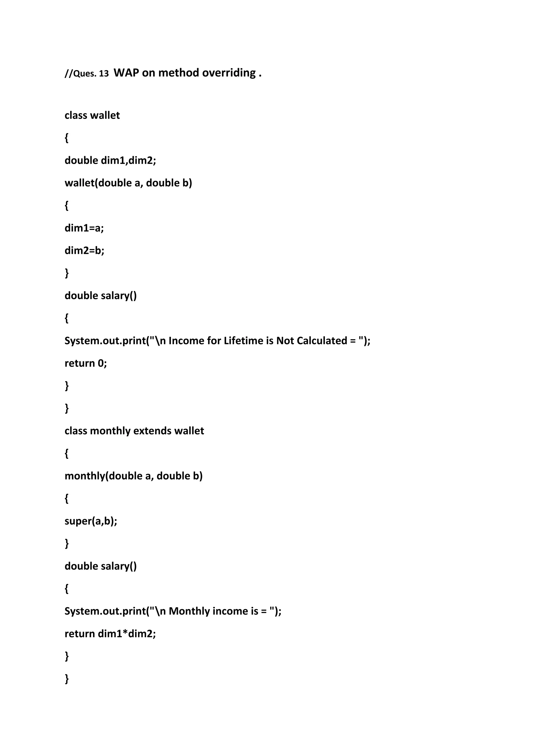 Method overriding in java | DOCX