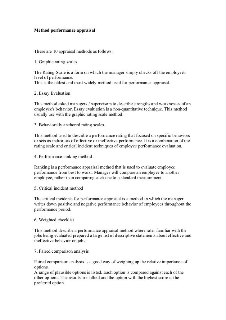 Method Performance Appraisal method-performance-appraisal