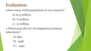 Primary Education in BANGLADESH | PPTX