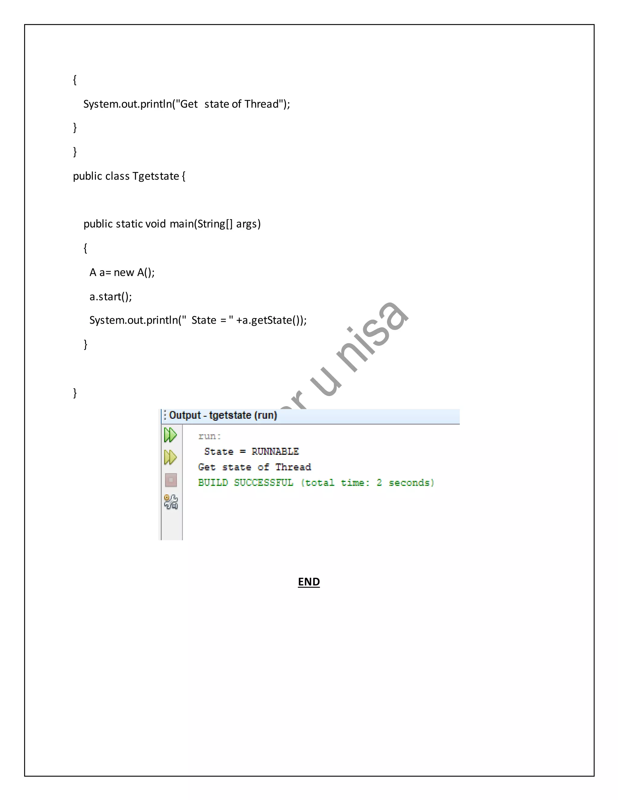 Methods Of Thread Class | DOCX | Computing | Technology & Computing