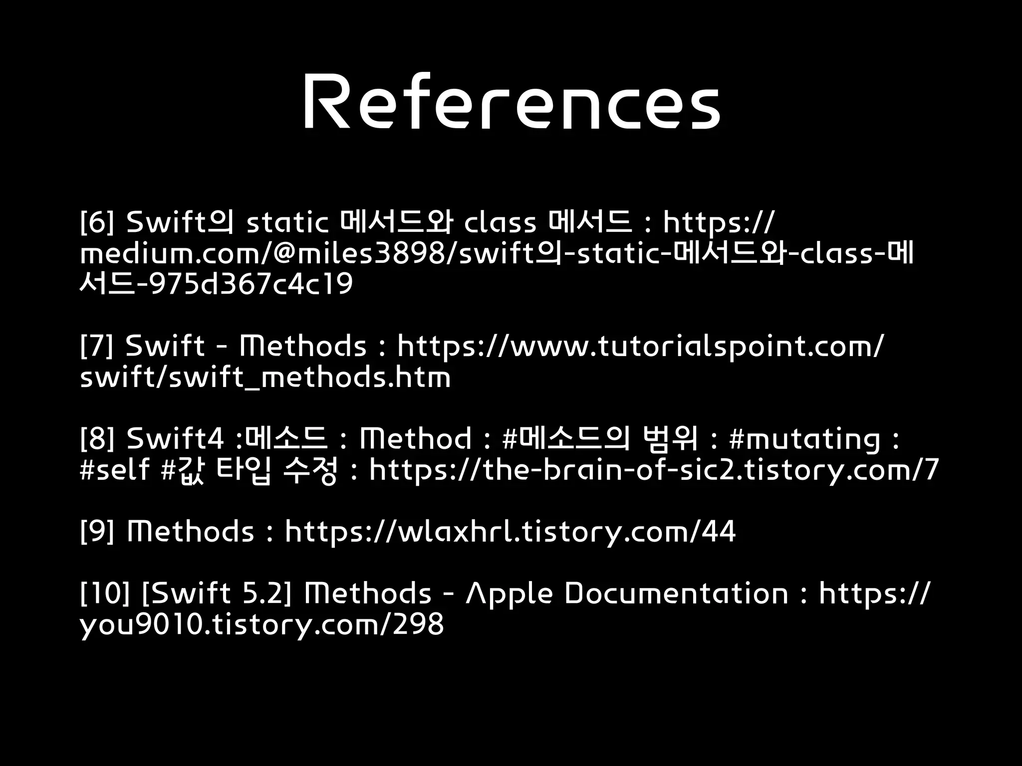 [Swift] Methods | PPT