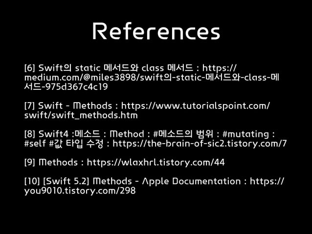 [Swift] Methods | PPT