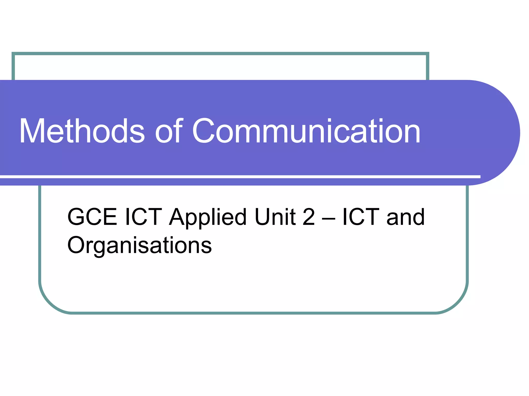 Methods Of Communication Starter Student | PPT