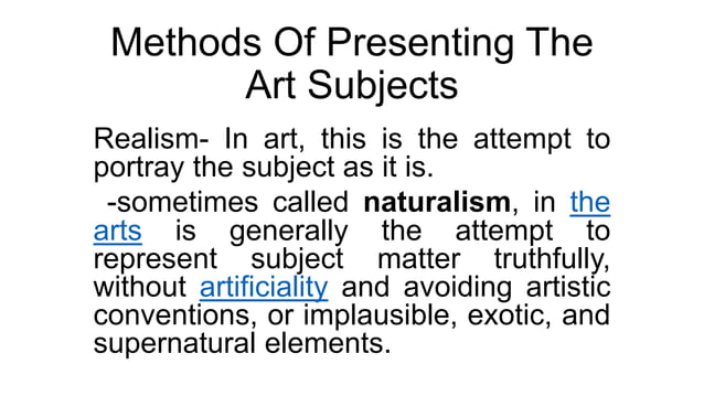 Methods of-presenting-the-art-subjects2 | PPTX | Painting | Arts and Crafts