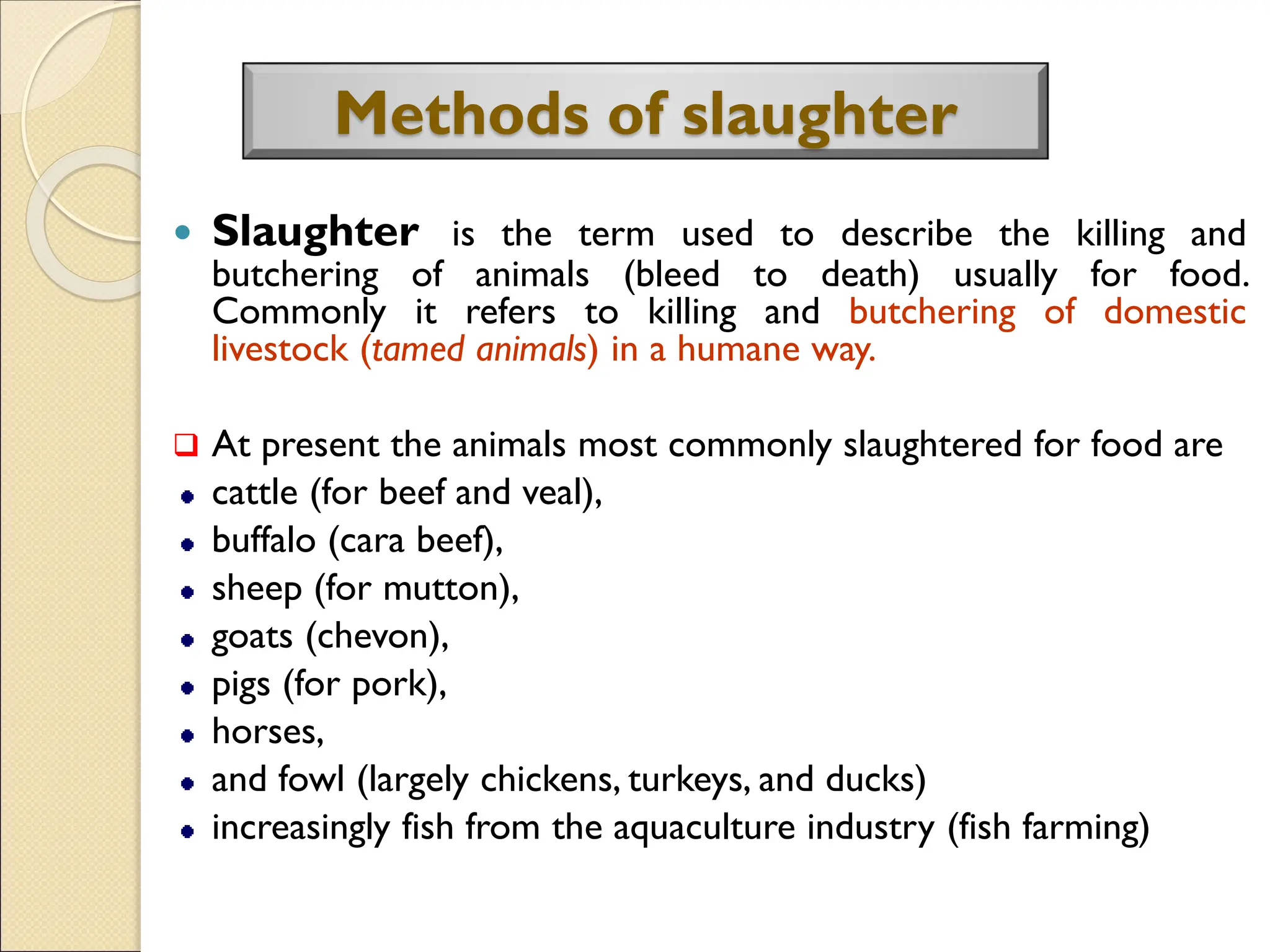 Method of Slaughter. (Humane Slaughter,Jewish,hindu,halal) | PDF
