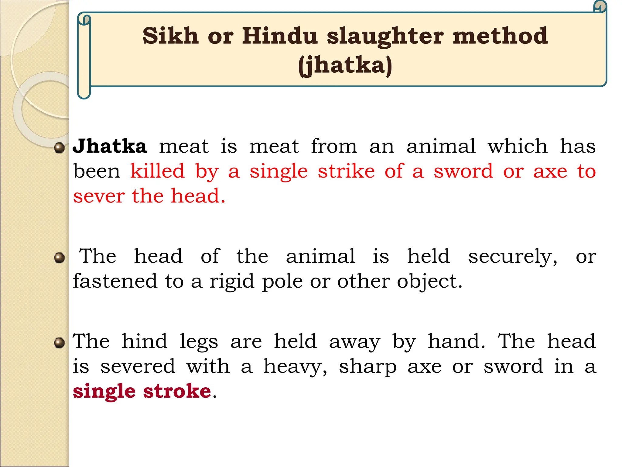 Method of Slaughter. (Humane Slaughter,Jewish,hindu,halal) | PDF