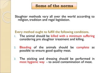 Method of Slaughter. (Humane Slaughter,Jewish,hindu,halal) | PDF