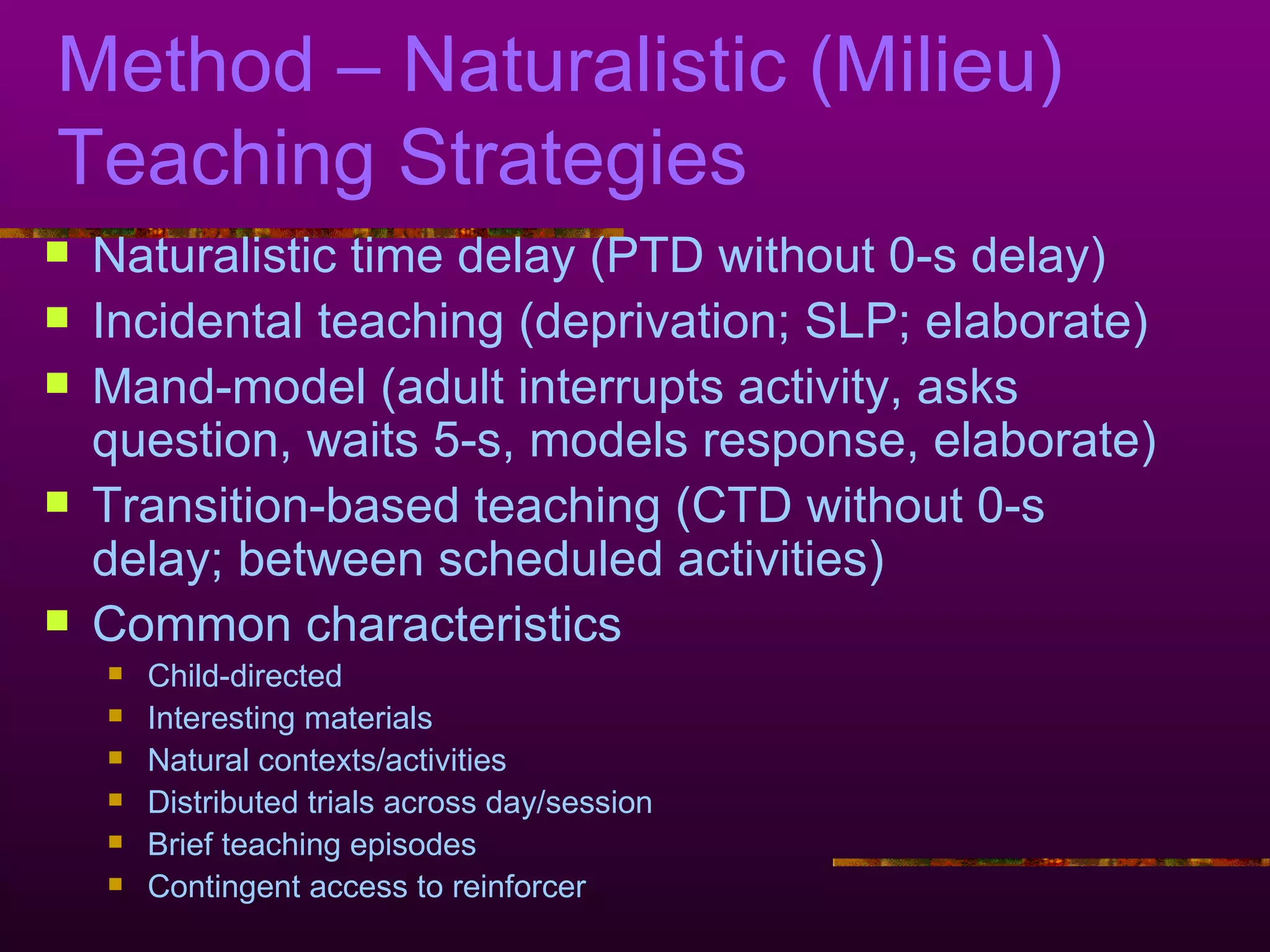 Autism: Methods Of Teaching | PPT