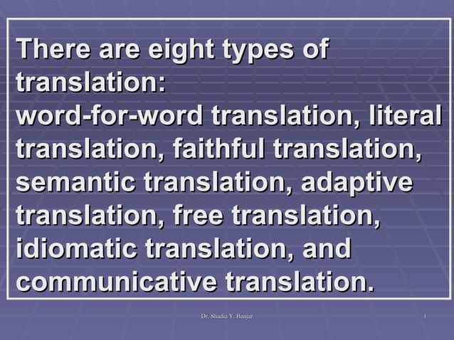Methods Of Translation | PPT