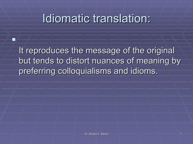 Methods Of Translation | PPT
