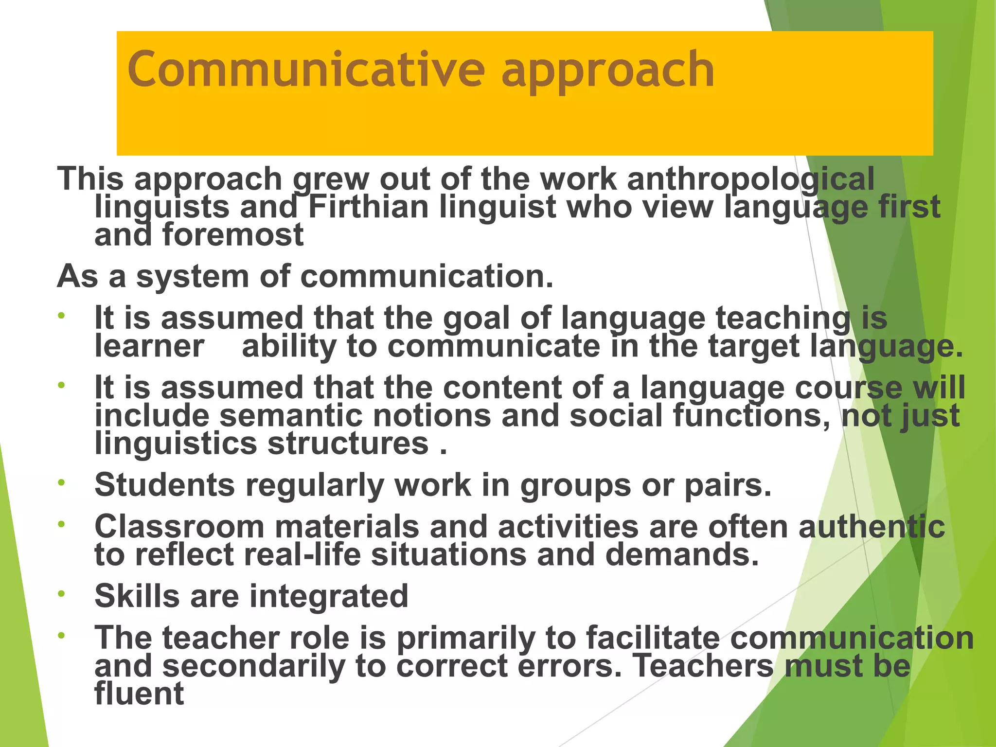 English Language Teaching Methods | PPT
