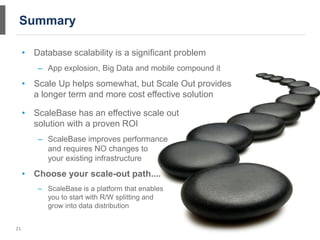 ScaleBase Webinar: Methods and Challenges to Scale Out a MySQL Database ...