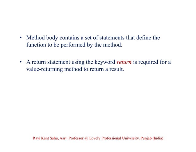 Methods and constructors | PPT