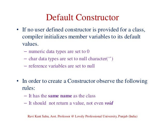 Methods and constructors