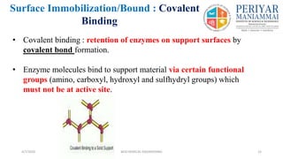 Methods of enzyme immobilization and its effect on mass transfer | PPTX