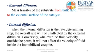 Methods of enzyme immobilization and its effect on mass transfer | PPTX