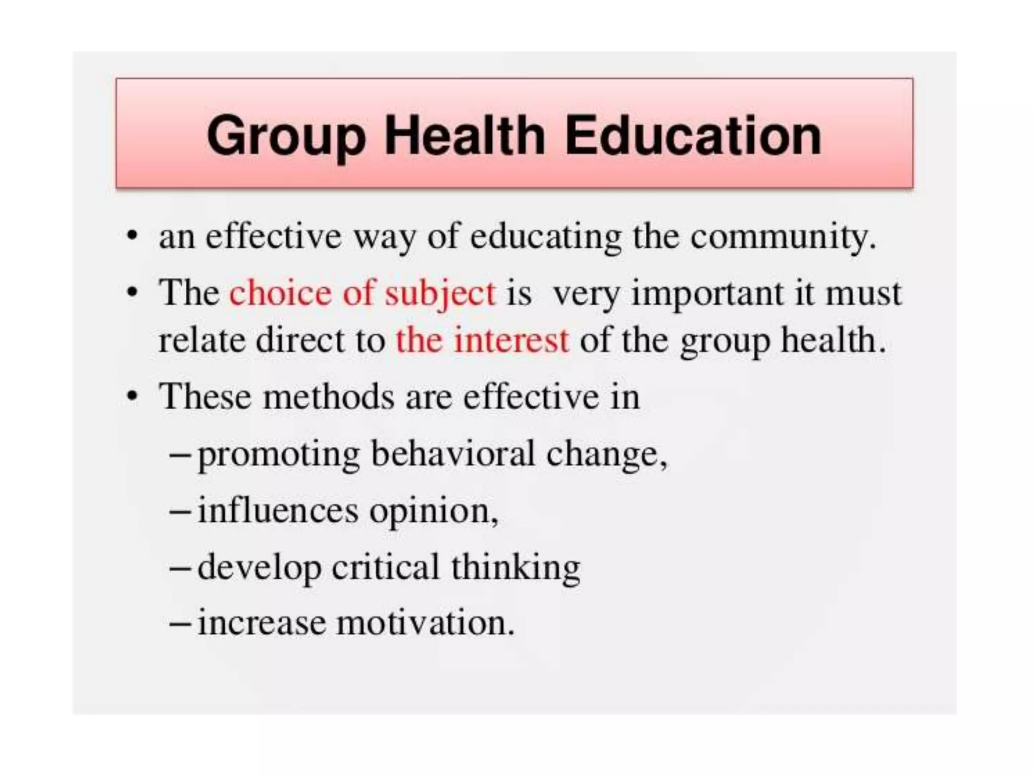 Methods and Models of Health Education | PPTX