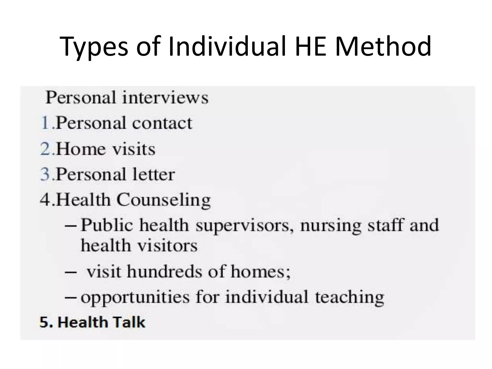 Methods and Models of Health Education | PPTX