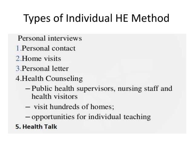 Methods and Models of Health Education | PPTX