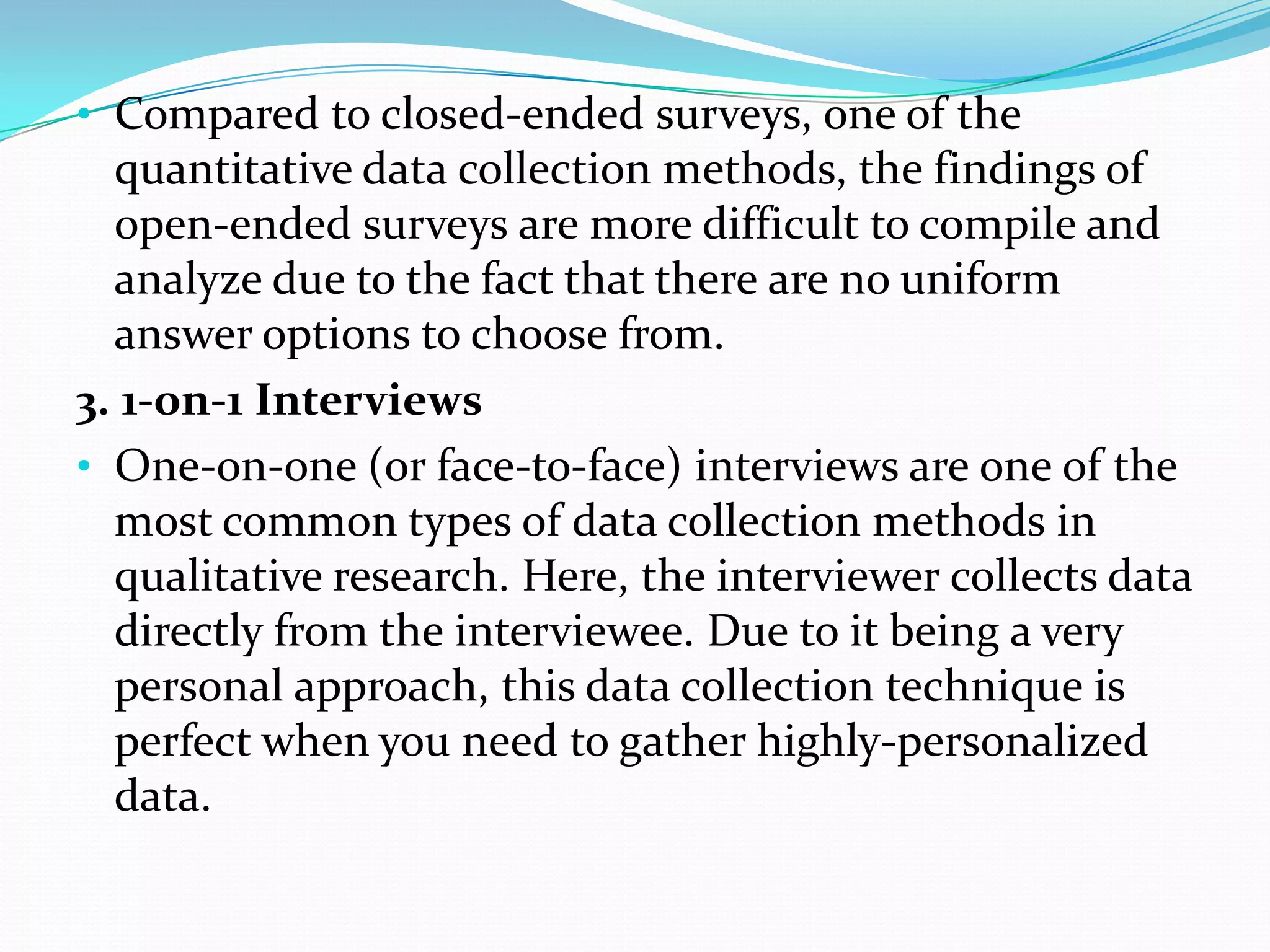 Methods and techniques of data collection | PDF | Educational ...