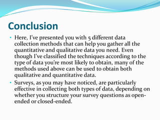 Methods and techniques of data collection | PDF | Educational ...