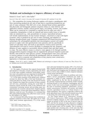 Methods and technologies to improve efficiency of water use | PDF