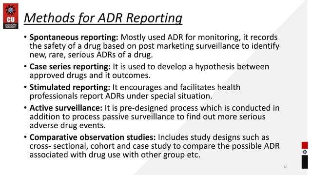 Methods and Tools for ADR Reporting.pptx | Pharmaceutical Industry | Industries