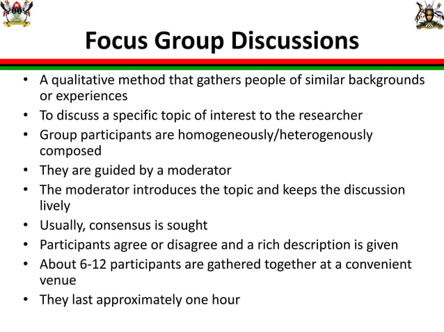 Principles and guidelines on focused group discussion | PPT
