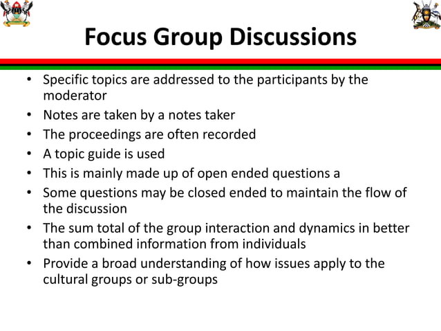 Principles and guidelines on focused group discussion | PDF
