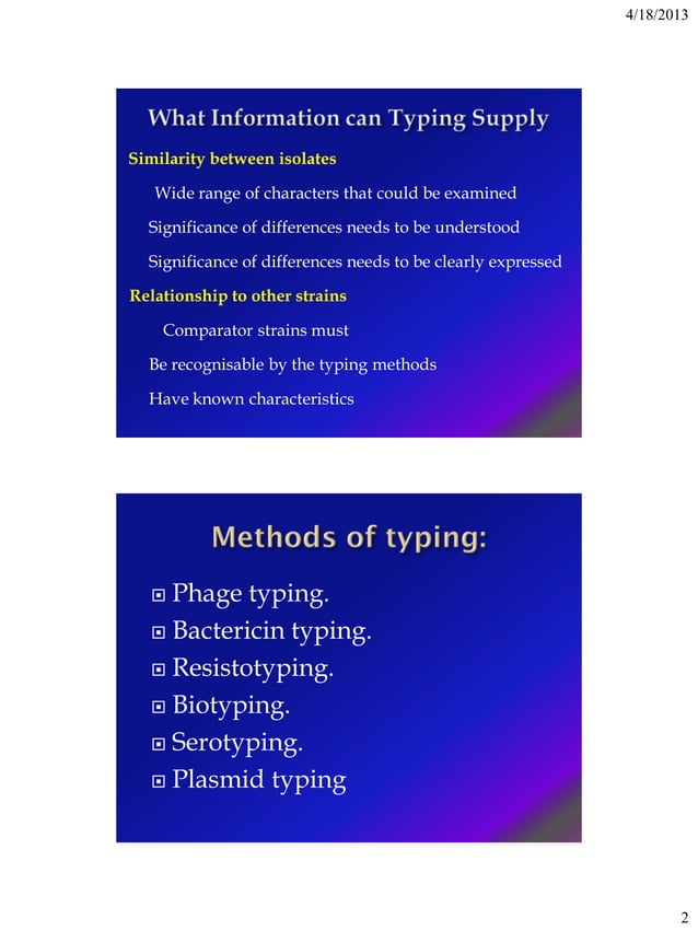 Methods for bacterial typing | PDF | Infectious Diseases | Diseases and Conditions