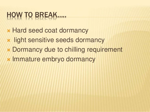 Methods For Breaking Seed Dormancy
