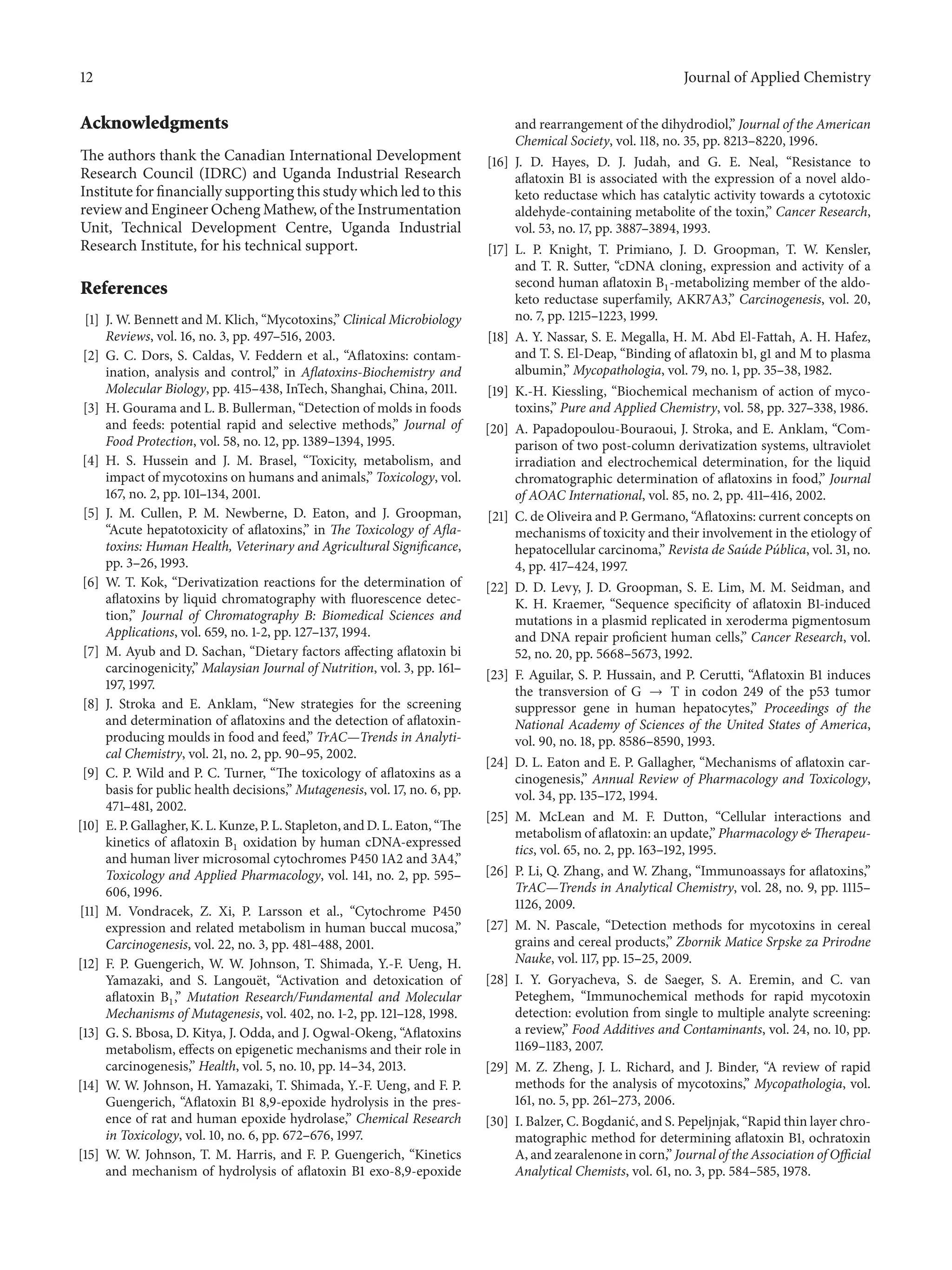 Methods for detection of aflatoxins in agricultural food crops | PDF