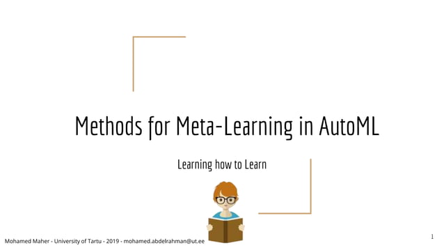 Methods for meta learning in AutoML | PPT