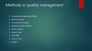 Methods for quality management | PPT