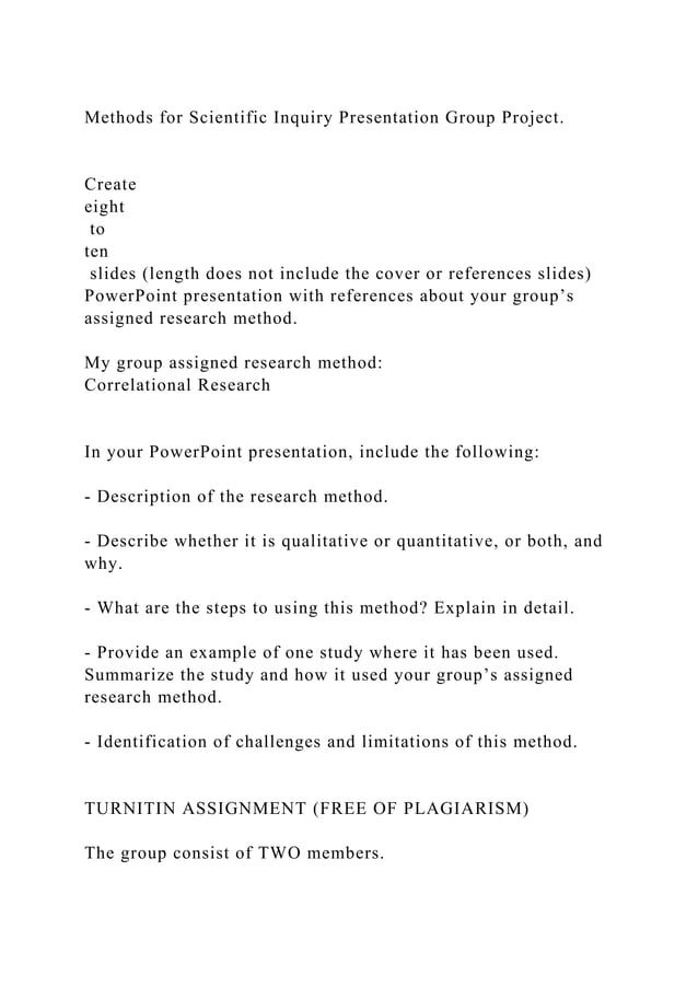 Methods for Scientific Inquiry Presentation Group Project.Crea.docx