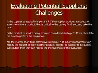 Methods for selecting suppliers in international procurement | PDF