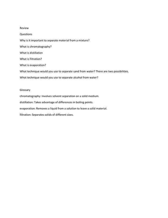 Methods for separating mixtures | PDF