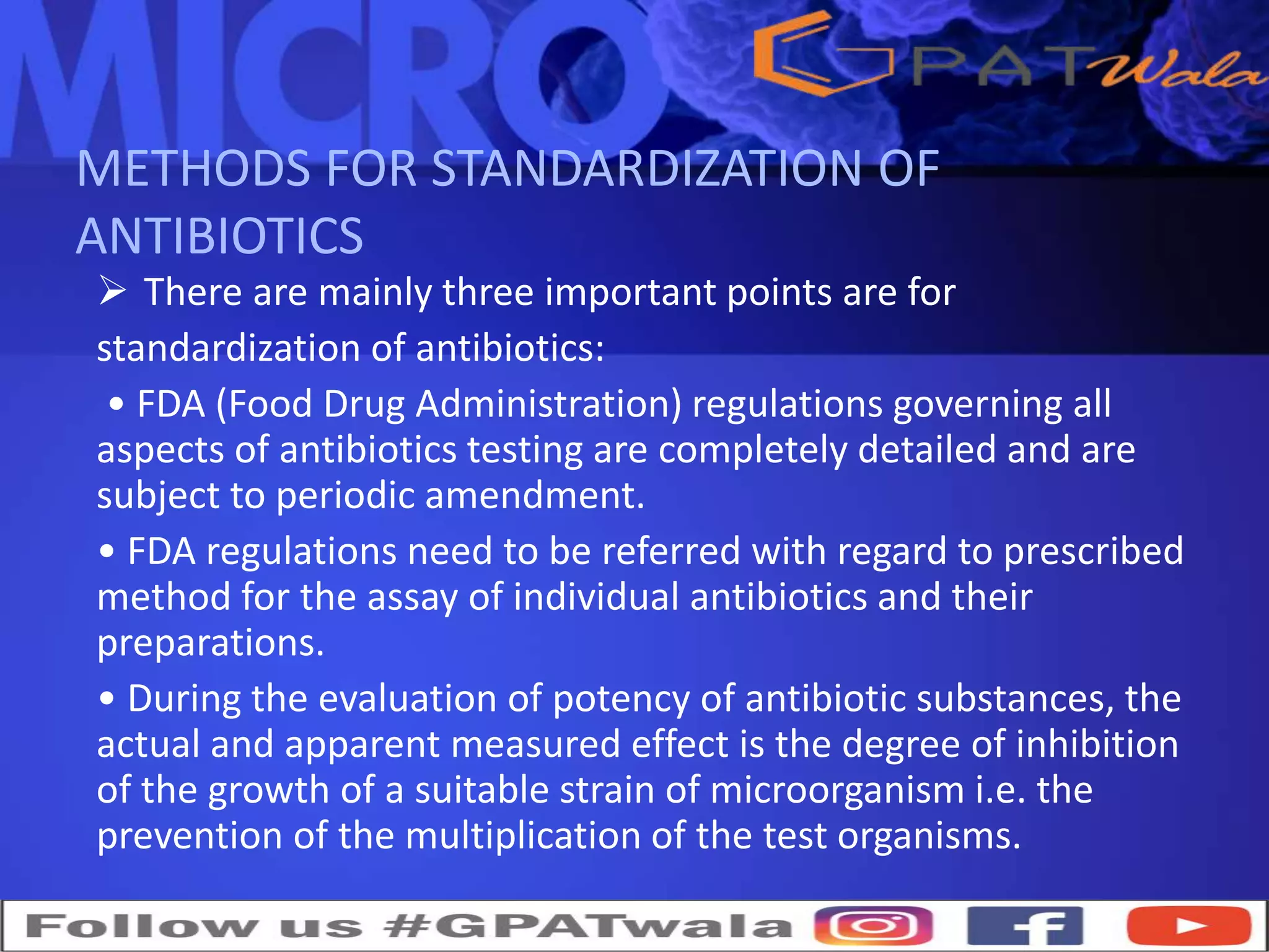 Methods for standardization of antibiotics | PPTX