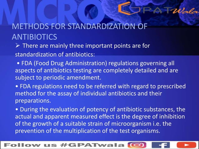 Methods for standardization of antibiotics | PPTX | Chemistry | Science