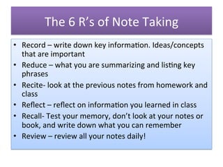 Methods for taking notes.2 | PPT