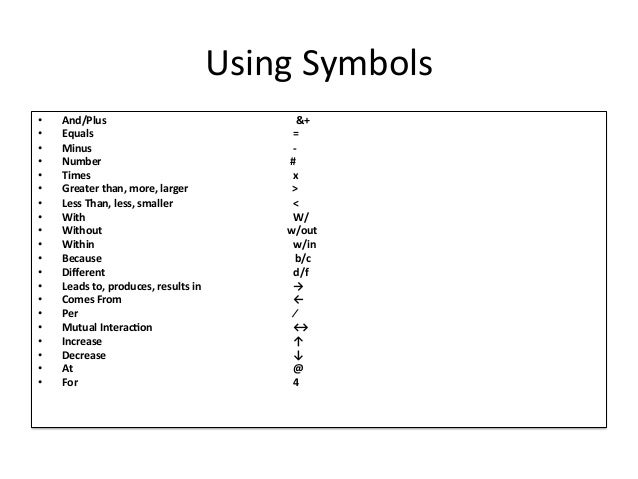 Methods for taking notes.2