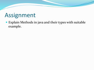 Methods in java | PPTX