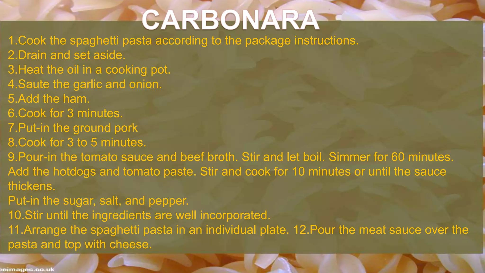 Methods in preparing pasta grain and farinaceous dishes | PPTX