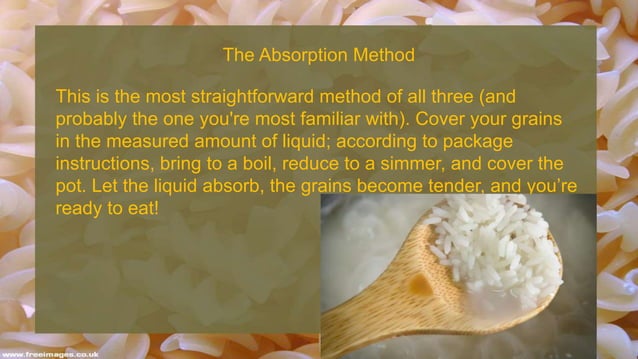 Methods in preparing pasta grain and farinaceous dishes | PPTX