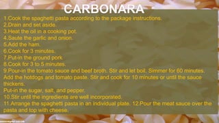 Methods in preparing pasta grain and farinaceous dishes | PPTX